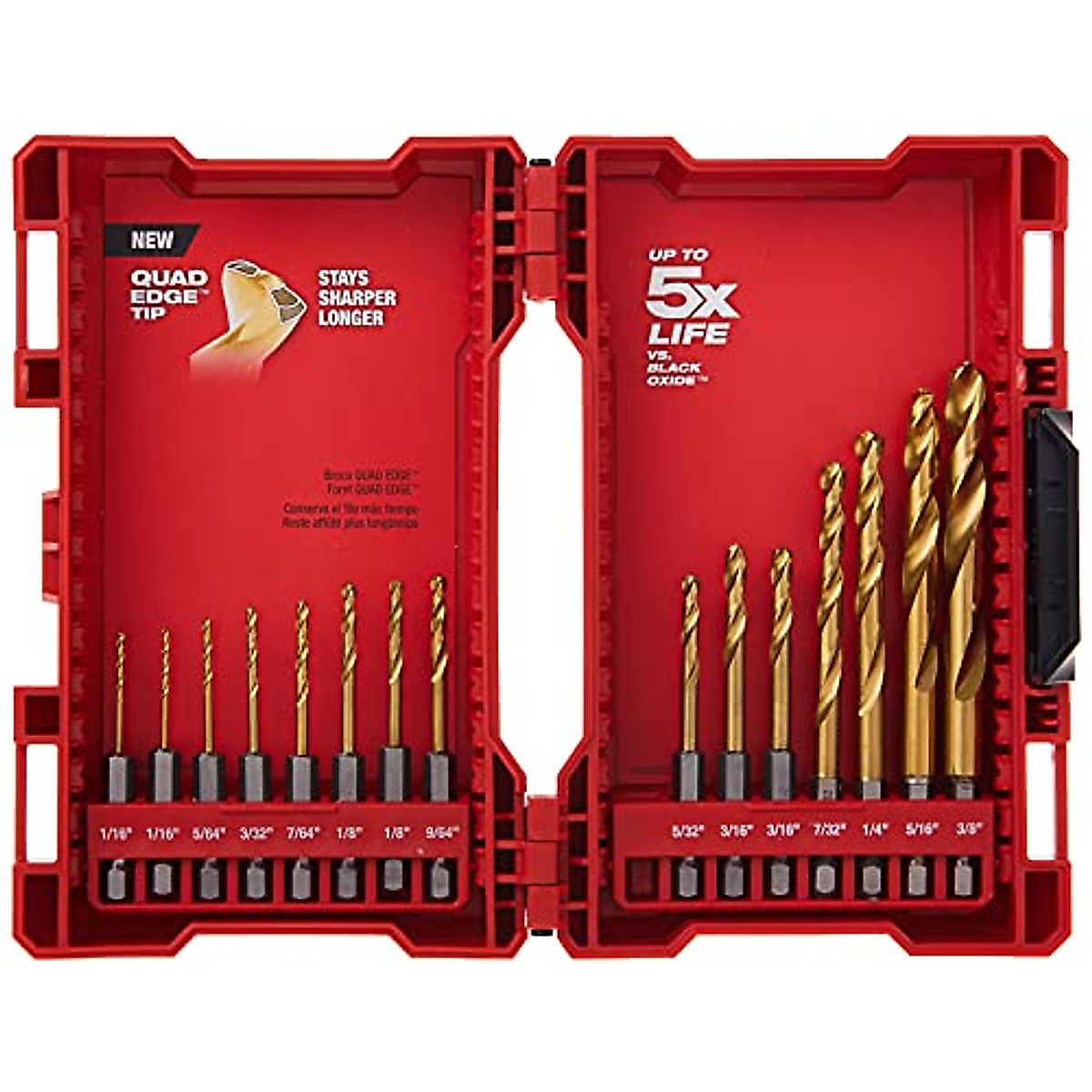Milwaukee 48-89-4630 Kit TiN Shockwave (15-Piece Titanium)