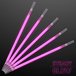 Pack of 25 Pink Glow Straws for Glow in the Dark Parties