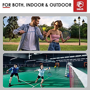 EAGLES Badminton Birdies Nylon Feather Bedminton Shuttlecocks - Plastic Birdie Ball Set for Indoor & Outdoor Baseball Practice ~ Stable & Durable Shuttle Cocks for Kids & Adults (12 Pack Yellow)