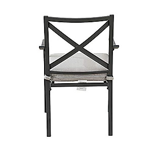 Amazon Brand - Ravenna Home Archer Steel-Framed Outdoor Patio Dining Chairs, Set of 2, 35"H, Gray