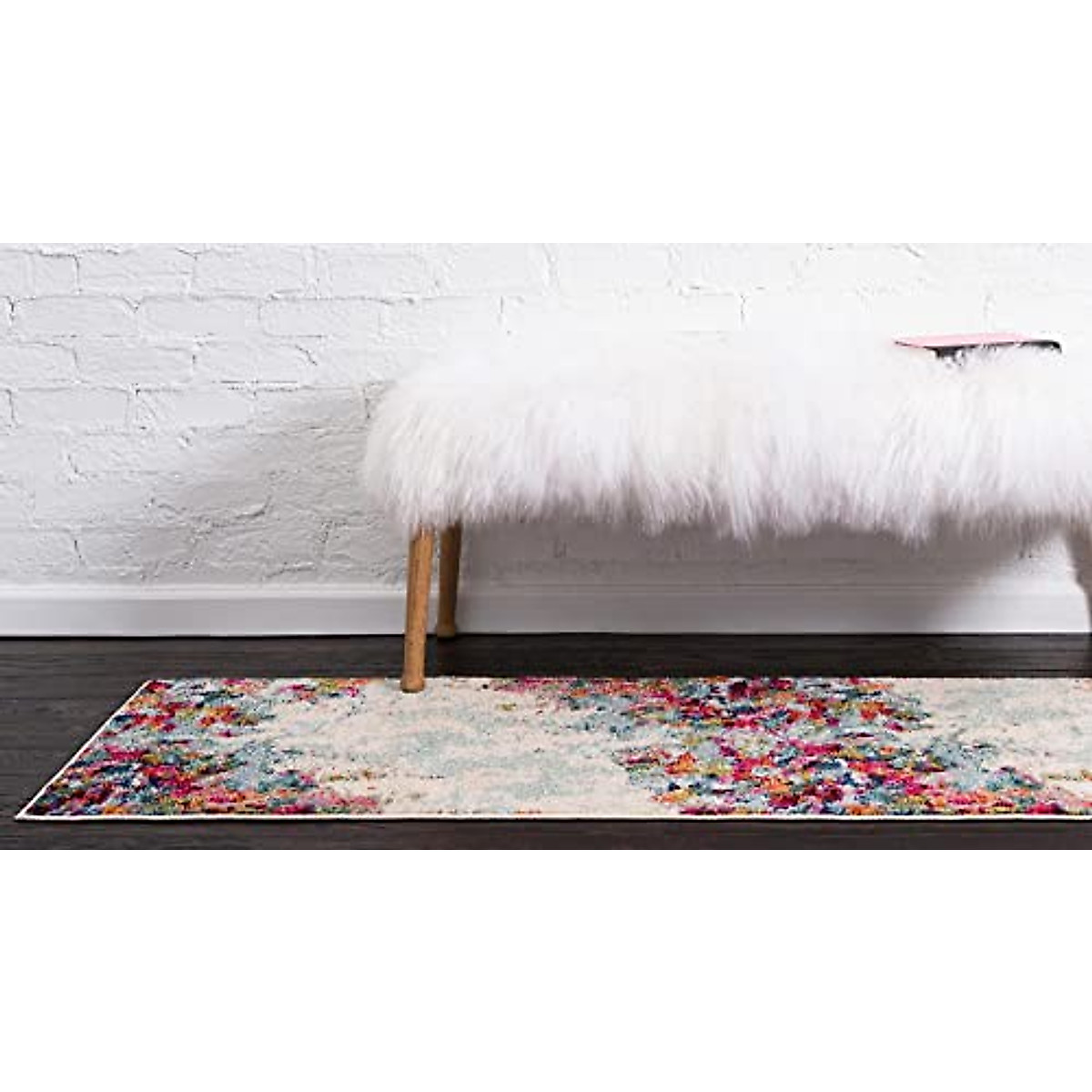 Rugs.com Theia Collection Rug – 2' 7 x 12' Runner Multi Medium Rug Perfect for Hallways, Entryways