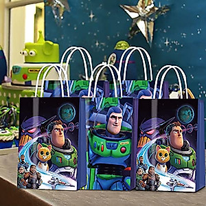 VDESFUEBY 16 Pack Buzz Lightyear Party Gift Bag Birthday Gift Bag Snack Goodies Bag Kids Party Supplies