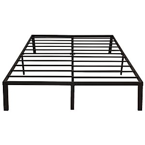Bed Frame Full Size, Sturdy Metal Bed Frame, No Spring Box Required, Large Underbed Storage, Easy to Assemble, No Noise, Black