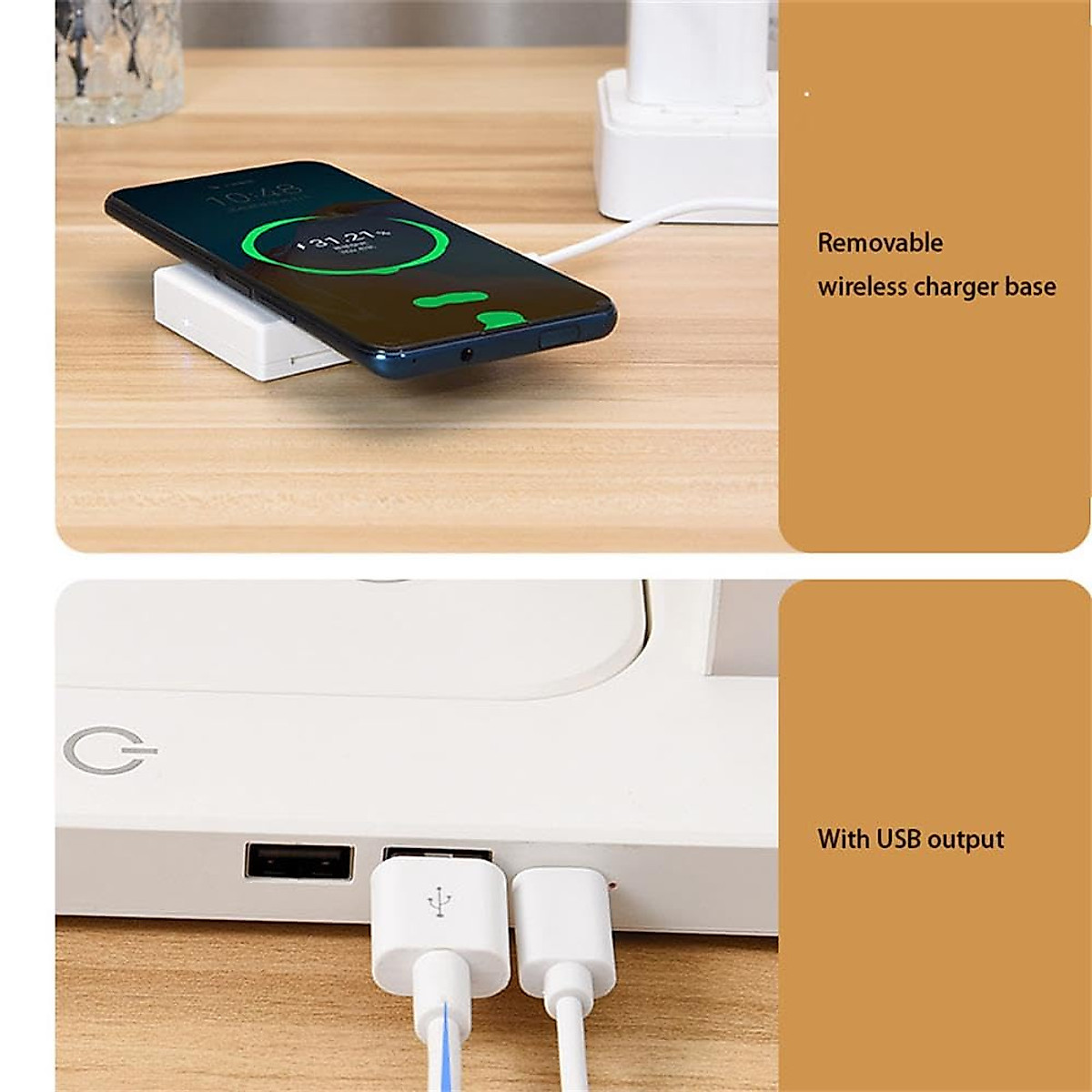 2024 New LED Desk lamp with Wireless Charger, Suspension Style Sensor Cabinet Lamp, Anti-Gravity Small Night Lamp, Wireless USB Charging Bedroom Sleep Light Reading Light Table Lamp1