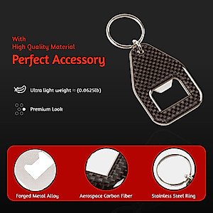 AXS Carbon Fiber Bottle Opener keychain - Pack of 2 - Ultralight and Canonical Size Keychain for the Outdoor Parties - Travel Accessories for Men and Women