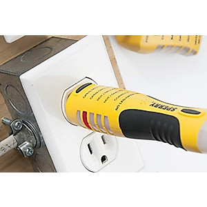Sperry Instruments VD7504GFI DualCheck 2-in-1 Non-Contact Voltage Detector + GFCI Outlet Circuit Analyzer, 360° Visual & Audible Indicators, 50-1000V AC, 250 lb. Crush Rating