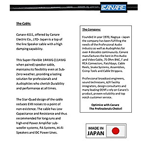 4 Units - 6 Inch - Canare 4S11 – Audiophile Grade - 11AWG - HiFi Speaker Jumper Cable Terminated with Gold Banana to Spade Connectors