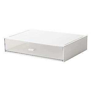 kulusion Desk Organizer with Storage Drawers Stackable , Plastic, White Great for Office School Home - 1drawers (White)