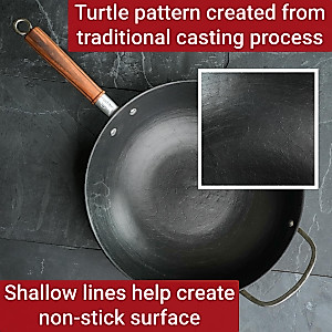 Nomware premium 14-inch lightweight cast iron wok (includes glass lid and chain mail scrubber)