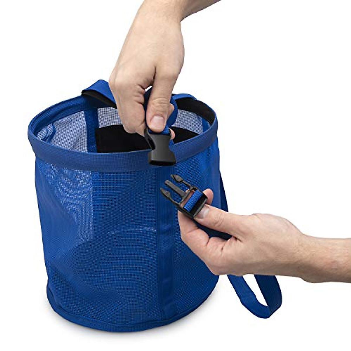 Hampton Rose Co. - 2-Pack Horse Feeding Bags - Heavy-Duty Breathable PVC-Coated Mesh Grain Feeder Nose Muzzle with Adjustable Straps - Complete with Stitched-in Alloy Rings and Solid Base