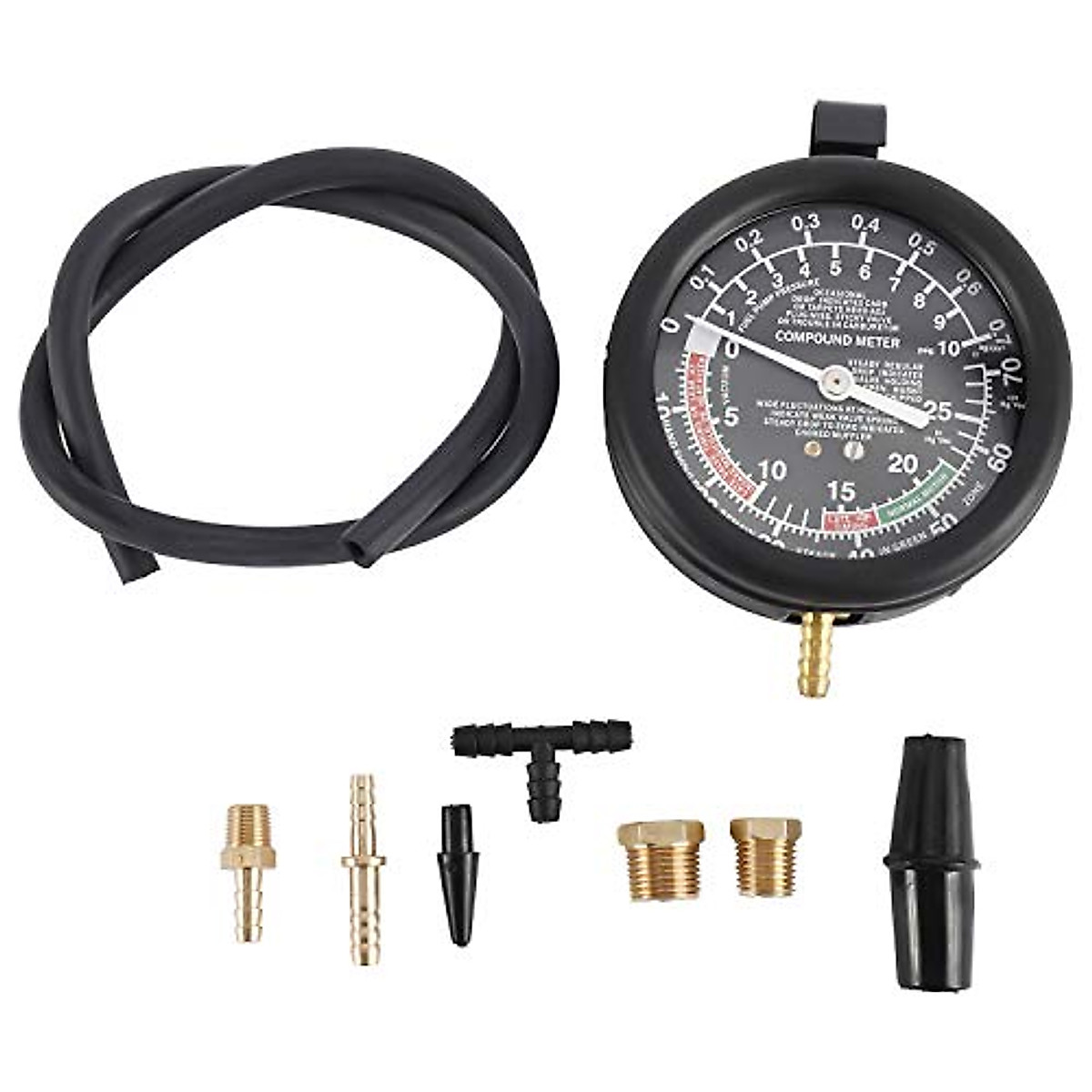 KUNTEC Car Fuel Pump and Vacuum Pressure Gauge Leak Kit Carburetor Pressure Diagnostics