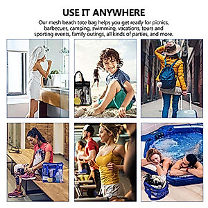 2 Pcs Portable Shower Mesh Caddy Bag Quick Dry Hanging Toiletry and Bath Organizer for Travel and Swimming with Zipper (Dark Blue-Black)