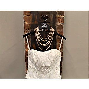 NAHANCO MRSMRS20217 Same Sex, Gay Pride Hanger Set, Black Wood Hangers with Silver Imprint (Mrs. and Mrs.), 17” (2-Piece Set), Black w/Silver Imprint