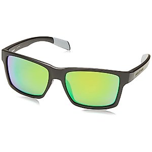 Native Eyewear Flatirons Polarized Rectangular Sunglasses, Asphalt Frame/Green Reflex, 55 mm