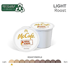 McCafe Toffee Almond Coffee, Keurig Single Serve K-Cup Pods, 72 Count