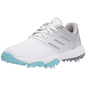 Adidas Golf Shoe, White/Grey/Hazy Sky, 2.5 US Unisex Big Kid