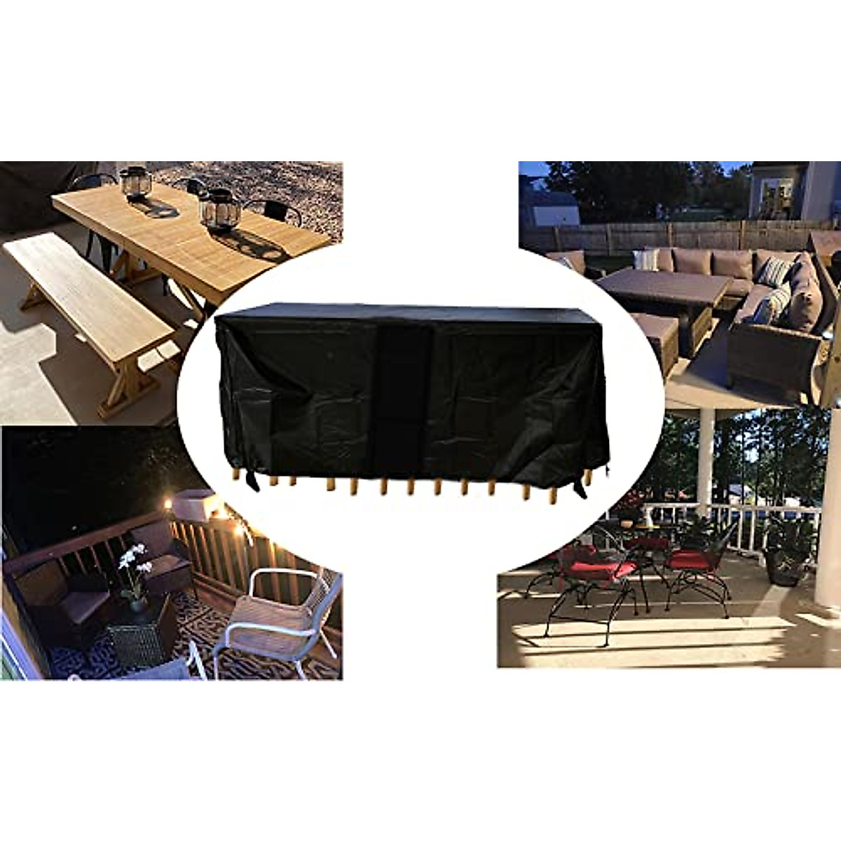 YWWQYBYQ Patio Furniture Covers,83"(L) x 43"(W) x 27"(H),Outdoor Furniture Set Cover Waterproof Heavy Duty,Garden Rectangle Table Cover,Large Loveseat Cover