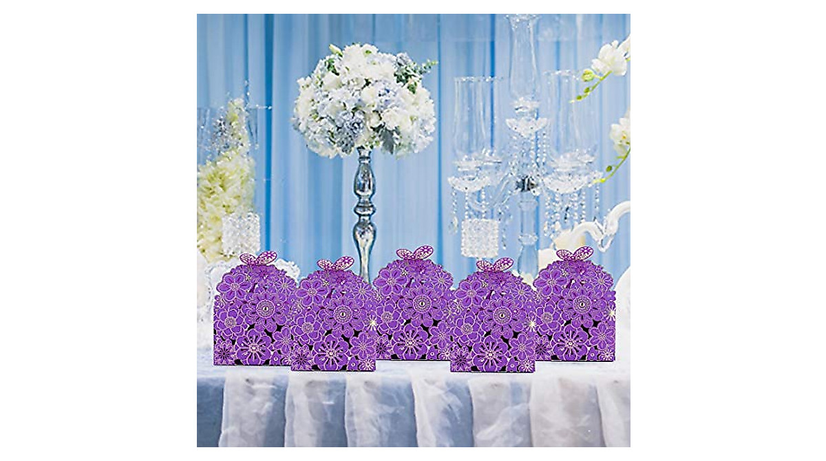 Kslong 50 Pcs Wedding & Party Favor Boxes - Elegant Butterfly Design