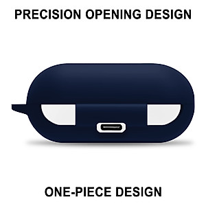 Geiomoo Silicone Carrying Case Compatible with Sony WF-C500, Portable Scratch Shock Resistant Cover with Carabiner (Navy Blue)