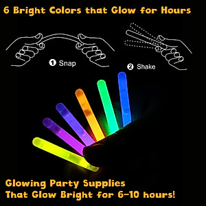POPGIFTU 120 Mini Glow Sticks(1.96"), Glow-in-the-dark Easter Halloween Party Favors, Tiny Glow Sticks for Halloween Easter Eggs Decorations
