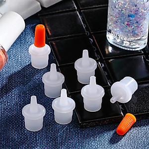 104 Pieces Eyelash Glue Replacement Eyelash Glue Bottle Nozzle Caps False Lash Grafting Adhesive Glue Bottle Plug Mouth Tips Glue Bottle Pins Blocking Needle for Home Salon Eyelash Extensions Tools