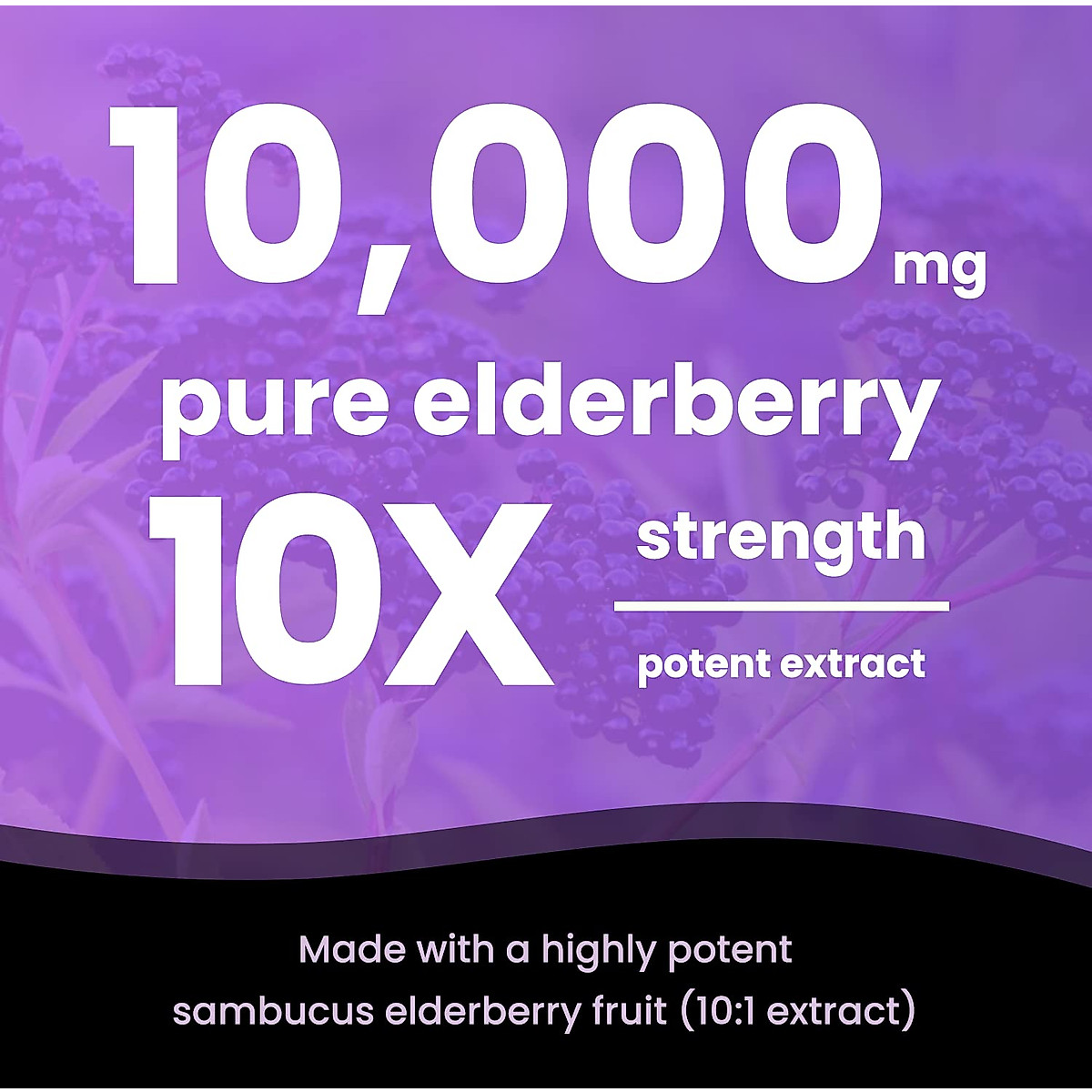 Elderberry Capsules | 10,000mg Sambucus Elderberry with Zinc and Vitamin C for Adults + Vitamin D3 5000 IU & Ginger | 5-in-1 Antioxidant Immune Support Supplement | 120 Elderberry Extract Capsules