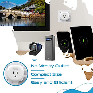 Ceptics Australia, China Travel Adapter - 5 Input with 20W PD-QC 3.1A Dual USB-C and USB - Ultra Compact - Light Weight - USA to Any Type I Countries Such as New Zealand, Argentina and More