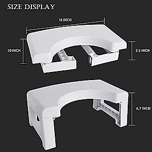 Toilet Stool Foldable Poop Stool Adult Bathroom Stool Toilet Step Poop Foot Stool with Scented Bead Box Folding Squat for Toddler and Adult Bathroom Stool 7-inch Height Toilet Assistance Steps White