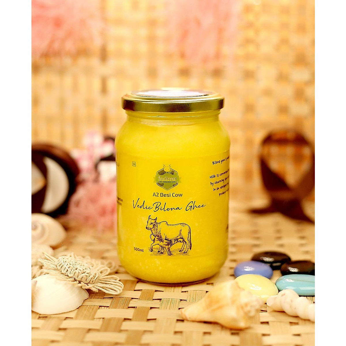 Indicow Farms A2 Cow Ghee (A2 Cow (Sahiwal), 500ml)