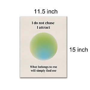 I Do Not Chase I Attract Canvas Wall Art Poster Print Gift, Inspirational Affirmation Painting Ready to Hang Home Office Decor (11.5" x 15")