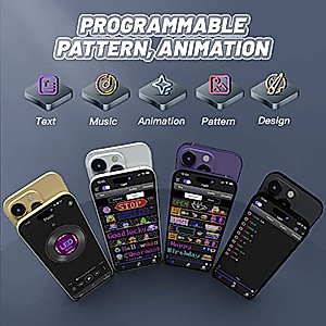 KJOY Programmable Huge Bright LED Signs, 27''x5'' Scrolling USB 5V LED Store Sign, Bluetooth App Control Custom Text Pattern Animation, Flexible LED Display for Car Store Party Bar Hotel