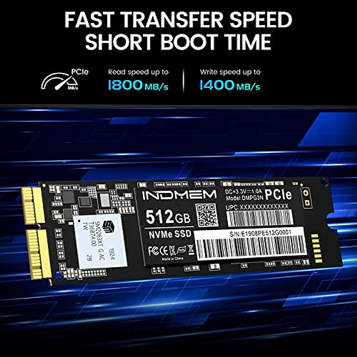 INDMEM 512GB NVMe PCIe SSD 3D TLC NAND Flash Hard Drive Disk 512G Only for Late 2013 - Mid 2015 MacBook Pro, Mid 2013-2017 MacBook Air, Late 2013-2017 iMac, Late 2013 Mac Pro, Late 2014 Mac Mini