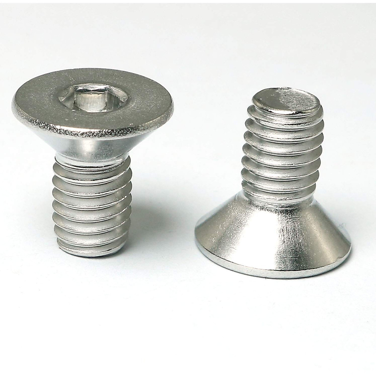 PZRT 12pcs Hexagon Hex Socket Countersunk Screw Stainless Steel A2-70 Flat Head Screw Allen Bolts M5x10, Silver Tone