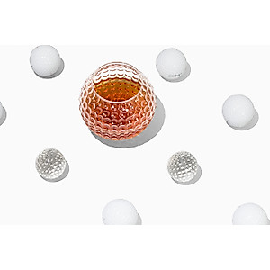 Golf Ball Shaped Whiskey Chillers, Single Whiskey Glass & Storage Bag - Non Lead Crystal Whiskey Stones for Chilling Vodka, Whiskey & Scotch - Fun Cocktail Glasses - Golf Drinking Accessories