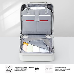 Hanke 16 Inch Underseat Carry On Luggage with Spinner Wheels Hard Shell Suitcases Mini Small Carry On Bag for Airline Approved TSA Luggage Lightweight Travel Suit Case(Smoke White)