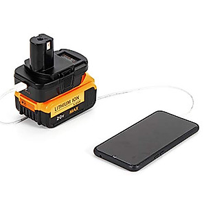 URUN DM18RL Adapter for Dewalt Milwaukee to Ryobi, Adaptor for Milwaukee M18 18V & for Dewalt 20V Battery Convert for Ryobi 18V Power Tools with USB Charging Port