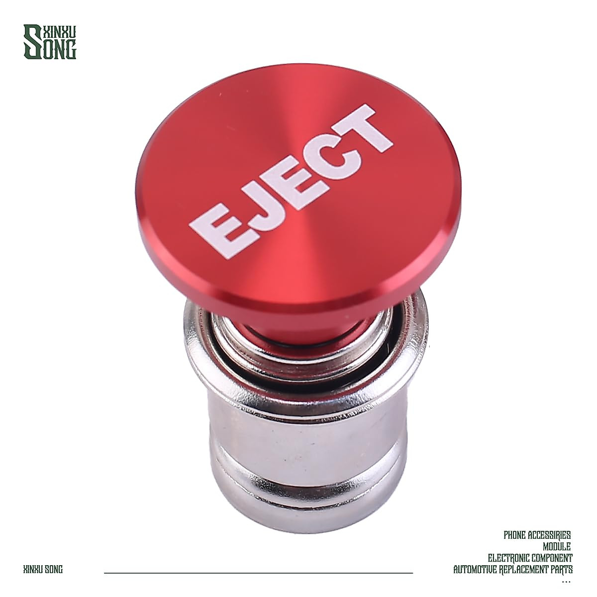 XINXUSONG 3PCS EJECT FIRE MISSILES NITROUS For Button Cigarette Lighter Billet Button Plugs Replacement 12V Power Source Cover Fits Most Automotive Vehicles Auto Car Anodized Aluminum Dustproof Plug