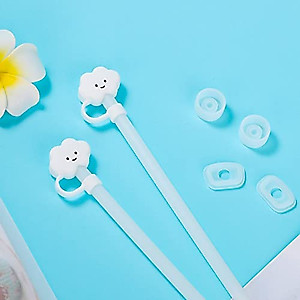 4pcs Spill Proof Stopper for Stanley, Silicone Spill Proof Stopper with 2pcs Cloud Straw Covers Reusable Spill Proof Plug Compatible with Stanley Cup 1.0 40/30oz