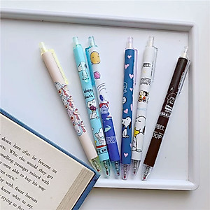 6 Pcs Cartoon Dog Gel Pens Stationery Set, Cool Writting Pens for Kids Students Gifts Girls Boys Birthday Gift