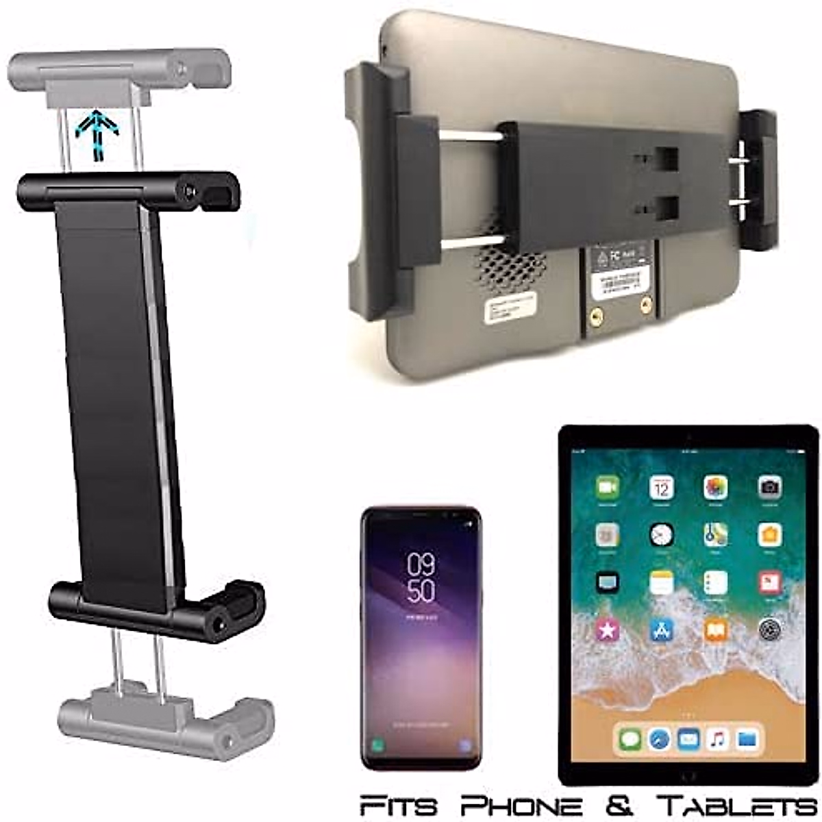 LycoGear Universal Smartphone Tablet Holder w/1" Rubber Coating Ball for All iPad Pro Air Mini iPhone MAX Pro Galaxy Tab (Compatible with Ram, Arkon Robust Mount & All 1 inch Socket System)