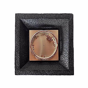 Teamson Home 40,000 BTU Square Slate Rock Look Steel Outdoor Fire Pit Pillar Outside Propane Gas Firepit with 6.6 Pounds Lava Rocks and PVC Cover for Patio Garden Backyard, 20 Inch, Brown