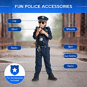 Dress Up America Police Costume for Kids - Police Officer Costume for Boys - Cop Uniform Set With Accessories