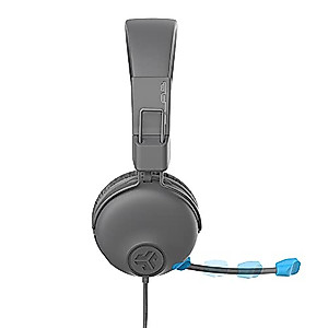 JLab JBuddies Learn On-Ear Kids Headphones | Retractable Boom Mic | Built-in Volume Regulators for Safety | Folding | Adjustable | Great for Schooling Homework and Virtual Classes