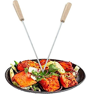 GEICO-MASTER Nano Portable Folding Outdoor Barbeque Charcoal & Gas BBQ Grill Oven GI Steel + 2 Nos of BBQ Still Needles with Wooden Handle(Kitchen Tools/Chhota Tandoor Stand)