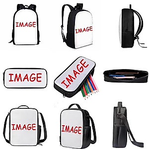 AmzPrint Cute Siberian Husky Dog Backpack For Kids Girls Lunch Bag For School 3 In 1 Back To School Class Backpacks Set