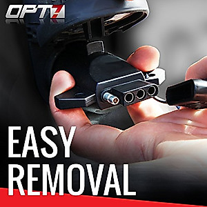 OPT7 7 Pin to 4 Pin Trailer Adapter with Secure Tab, 7 Way Blade to 4 Way Flat Trailer Light Adapter, Connector for Trailer Tow Hitch and Redline LED Tailgate Light Bar