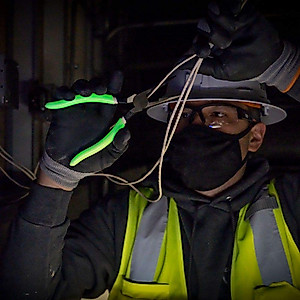 Klein Tools D203-8-GLW Long Nose Pliers, Hi-Viz Glow In the Dark Pliers with Extended Grips For Reach and Leverage, 8-Inch