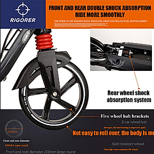 WRRAC-Trampolines Sport Pro Scooter Stunt Kick Scooters with Brake and Suspension Light Frame Big 200mm Wheel Durable Push Scooter for Adults, Kids and Teens, White