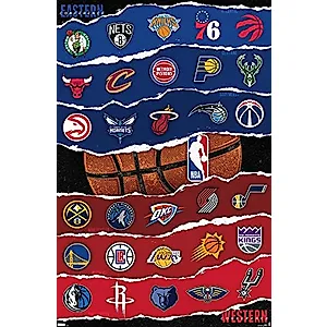 Trends International NBA League-Logos 21 Wall Poster, 22.375" x 34", Unframed Version