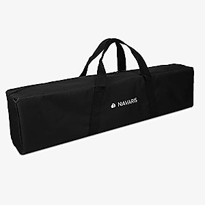 Navaris Portable Folding Bamboo Table - Woden Height Adjustable, Camping Table for Outdoors, Picnics with Telescopic Aluminum Legs